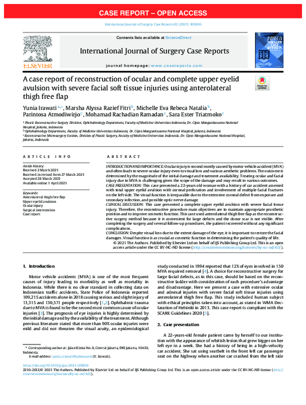 (PDF) A case report of reconstruction of ocular and complete upper ...