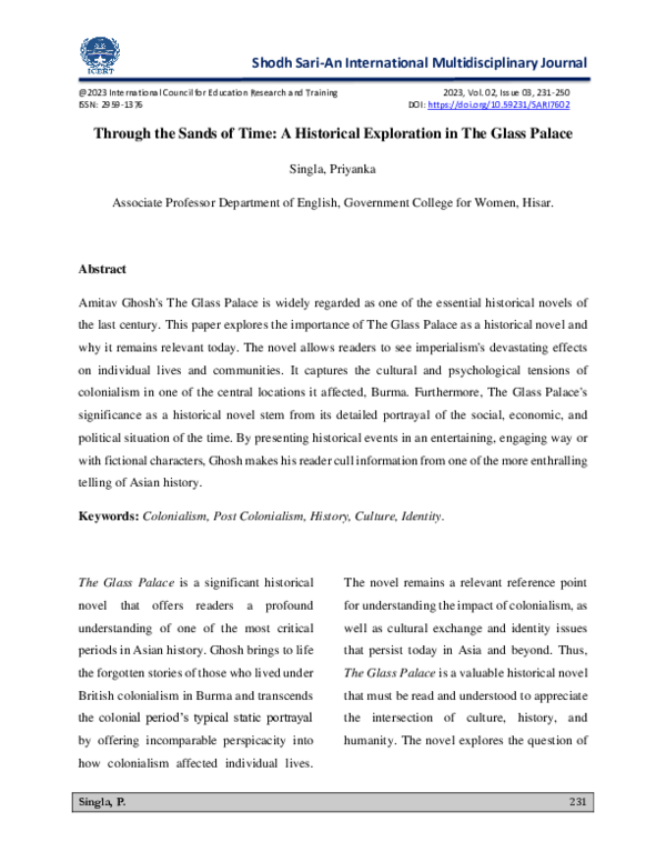 (PDF) Through the Sands of Time: A Historical Exploration in The Glass ...