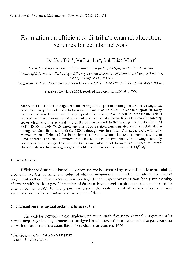 (PDF) Estimation on efficient of distribute channel allocation schemes ...