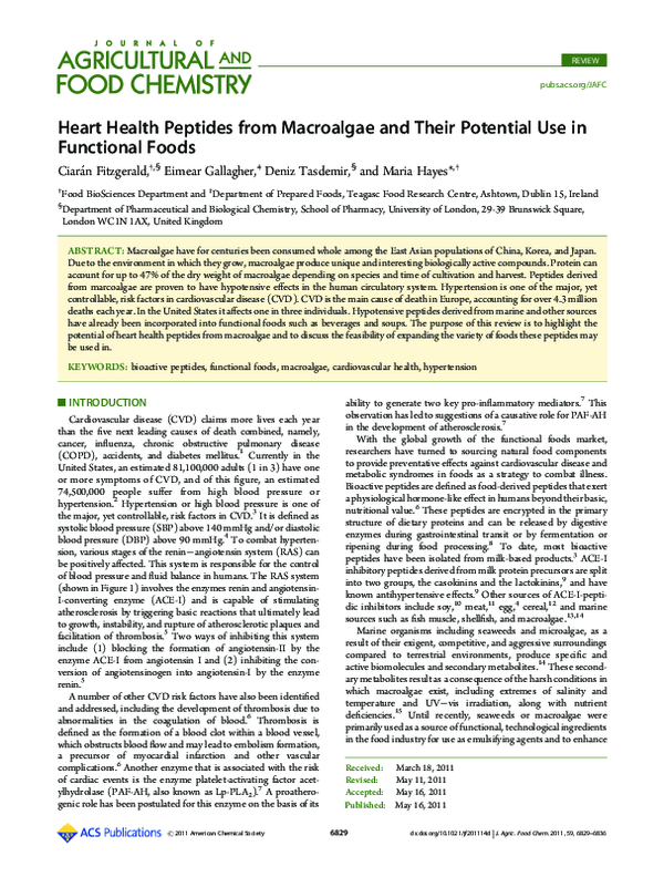 (PDF) Heart Health Peptides from Macroalgae and Their Potential Use in ...