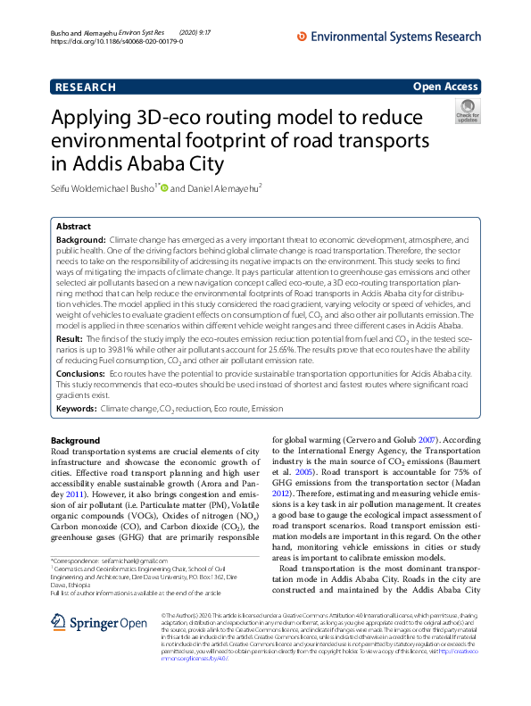 (PDF) Applying 3D-eco routing model to reduce environmental footprint ...