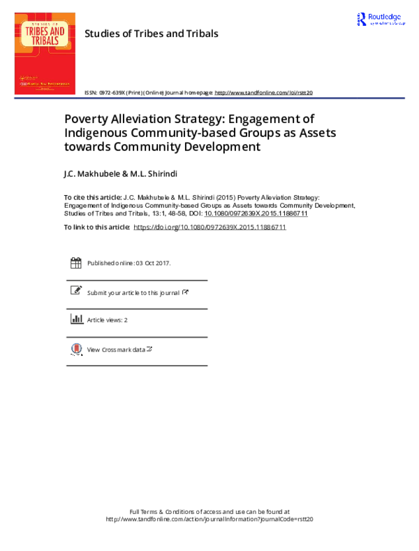(PDF) Poverty Alleviation Strategy: Engagement of Indigenous Community ...