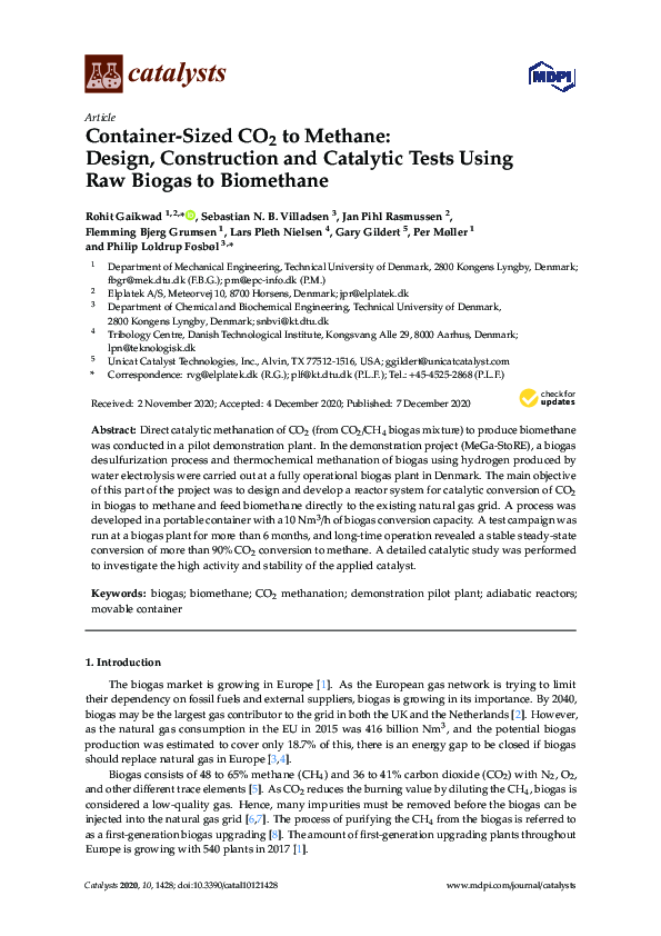 (PDF) Container-Sized CO2 to Methane: Design, Construction and ...