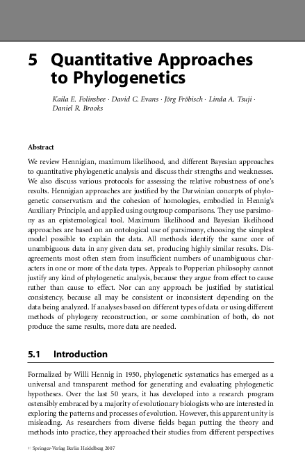 (PDF) 5 Quantitative Approaches to Phylogenetics