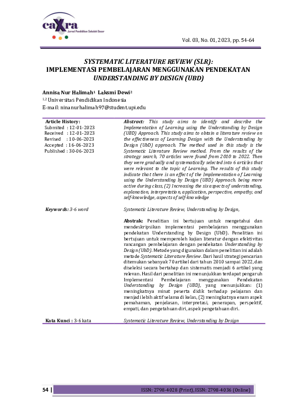 (PDF) Systematic Literature Review (SLR): Implementasi Pembelajaran menggunakan Pendekatan ...