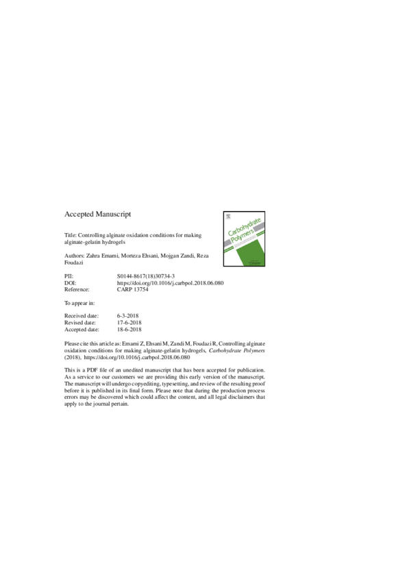 (PDF) Controlling alginate oxidation conditions for making alginate ...