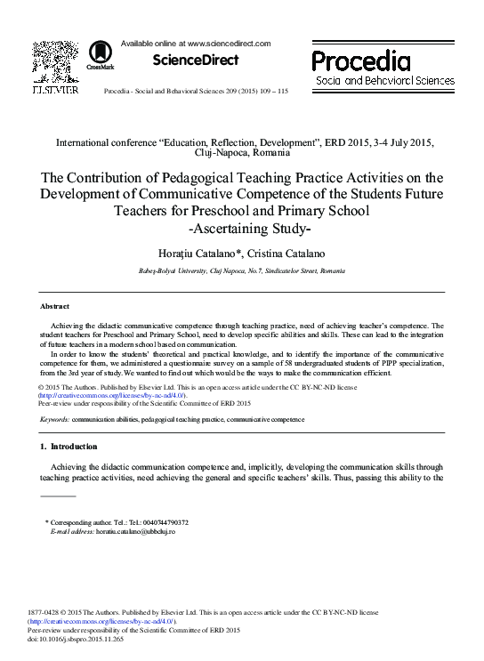 (PDF) The Contribution of Pedagogical Teaching Practice Activities on the Development of ...
