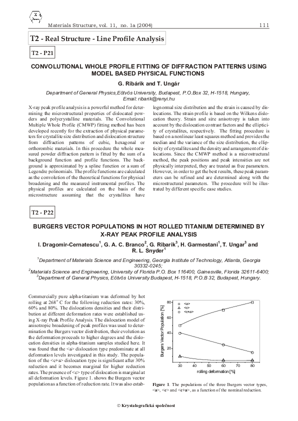 (PDF) T2-Real Structure-Line Profile Analysis T2-P21 CONVOLUTIONAL ...