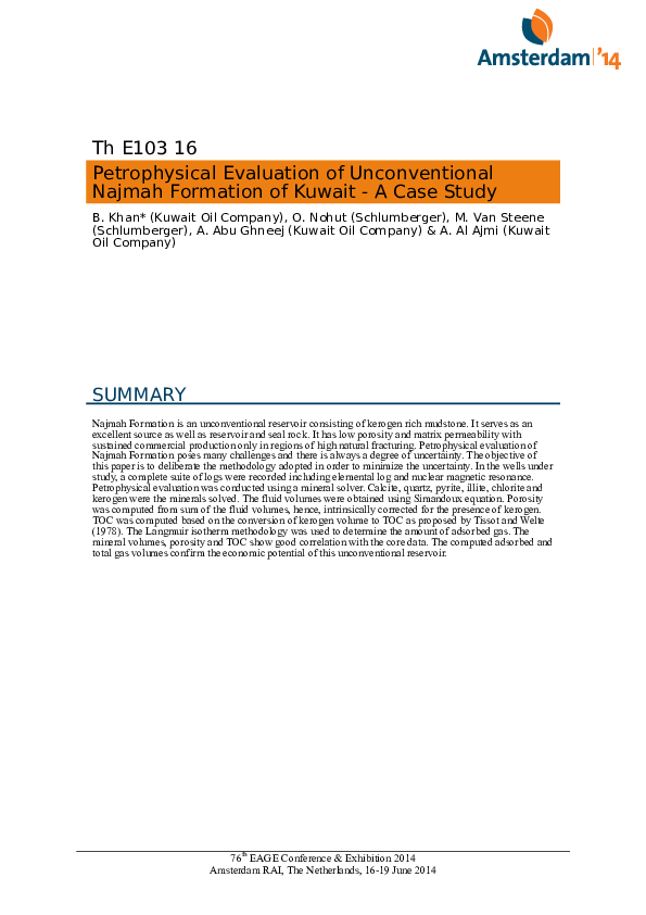 (PDF) Petrophysical Evaluation of Unconventional Najmah Formation of ...