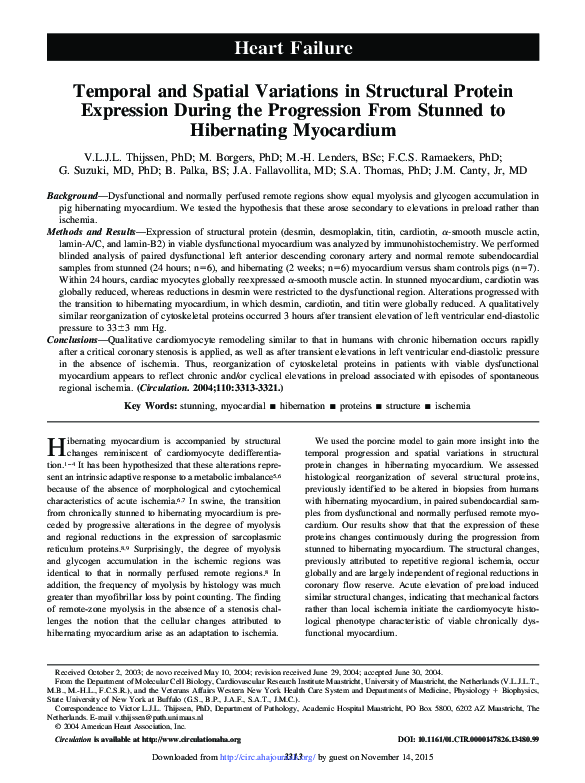 (PDF) Temporal and Spatial Variations in Structural Protein Expression During the Progression ...