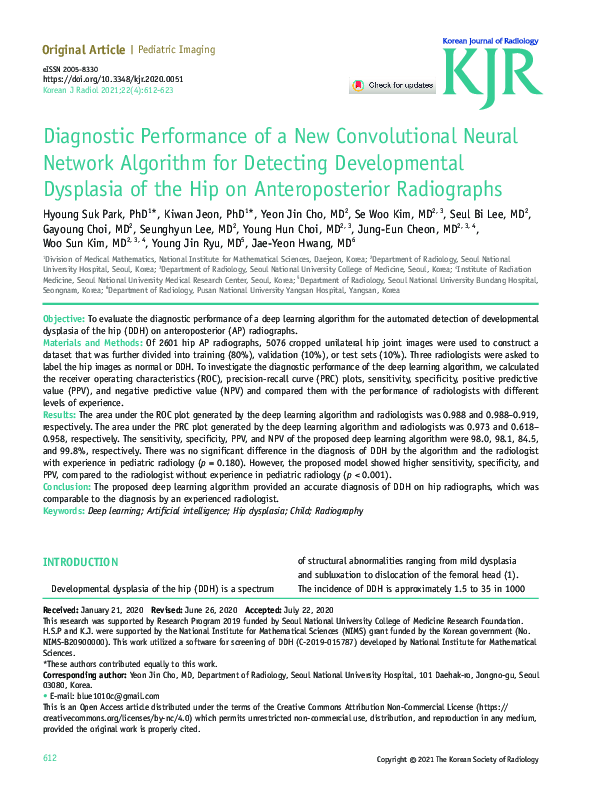 Pdf Diagnostic Performance Of A New Convolutional Neural Network Algorithm For Detecting