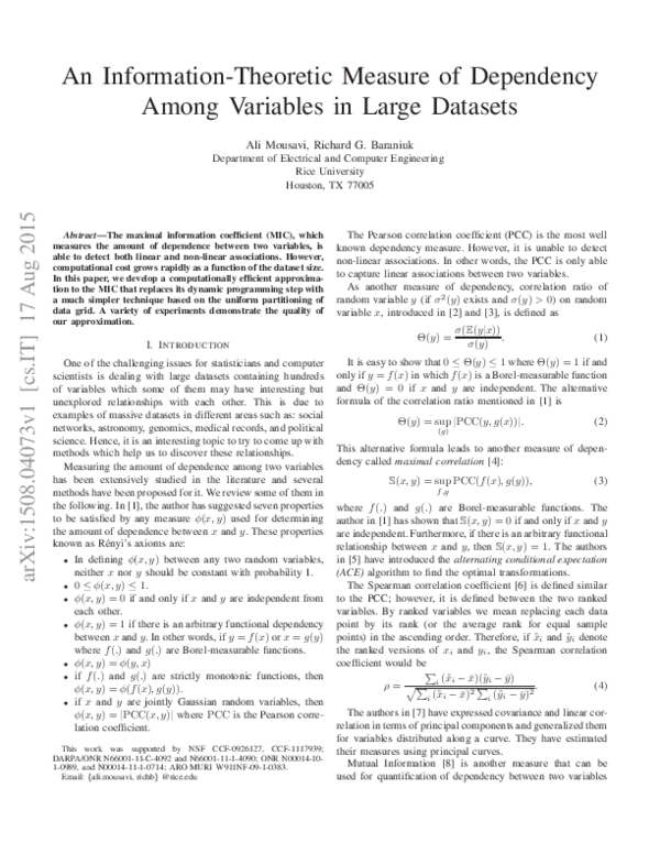 (PDF) An information-theoretic measure of dependency among variables in ...