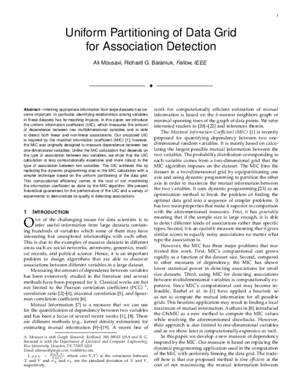 (PDF) Uniform Partitioning of Data Grid for Association Detection