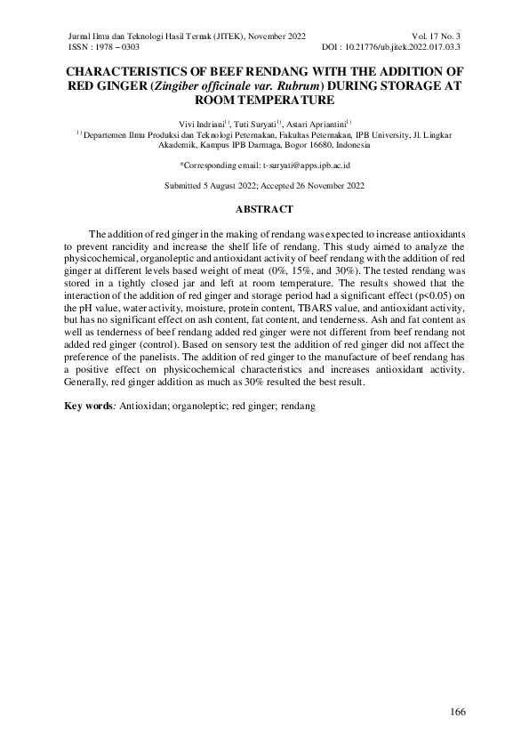 (PDF) Characteristics of Beef Rendang with the Addition of Red Ginger ...