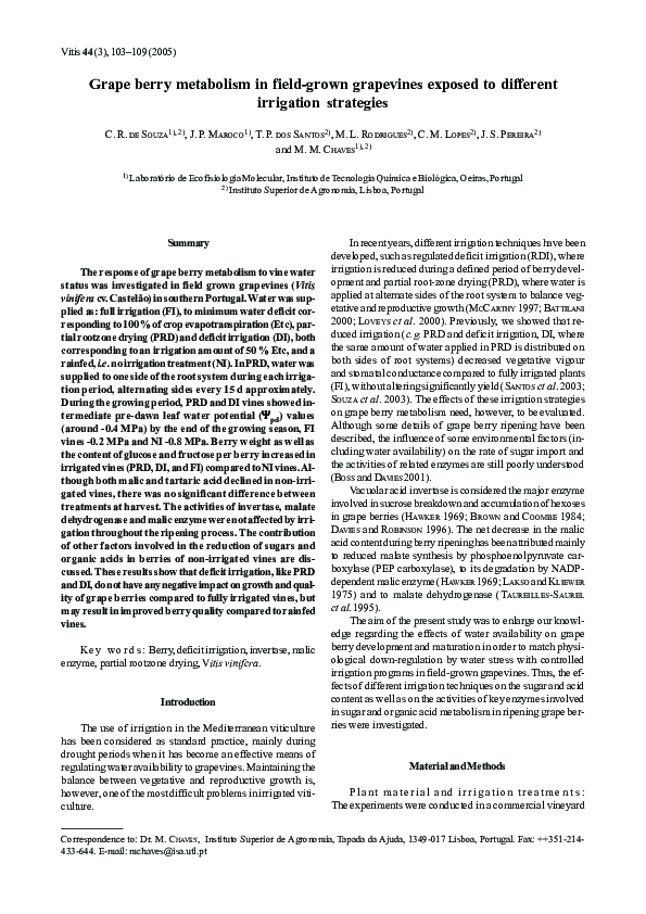 (PDF) Grape berry metabolism in field-grown grapevines exposed to ...