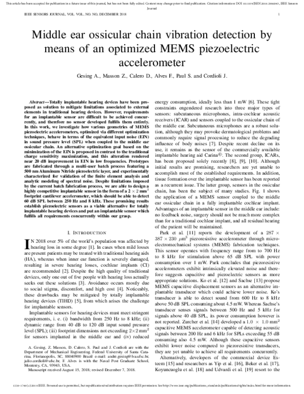 (PDF) Middle Ear Ossicular Chain Vibration Detection by Means of an Optimized MEMS Piezoelectric ...
