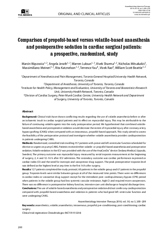 (PDF) Comparison of propofol-based versus volatile-based anaesthesia ...