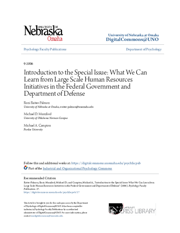 (PDF) Introduction to the Special Issue: What We Can Learn from Large ...