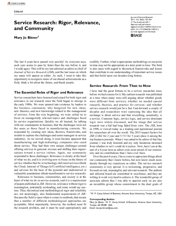(PDF) Service Research