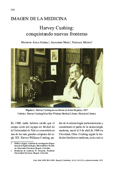 (PDF) Harvey Cushing: conquistando nuevas fronteras
