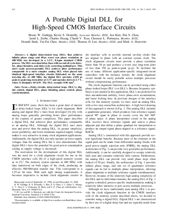 (PDF) A portable digital DLL for high-speed CMOS interface circuits