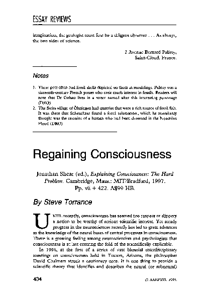 (PDF) Regaining consciousness