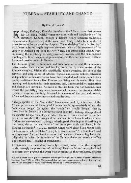 (PDF) KUMINA -STABILITY AND CHANGE