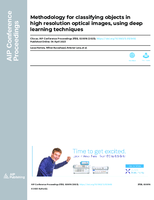 Pdf Methodology For Classifying Objects In High Resolution Optical Images Using Deep Learning