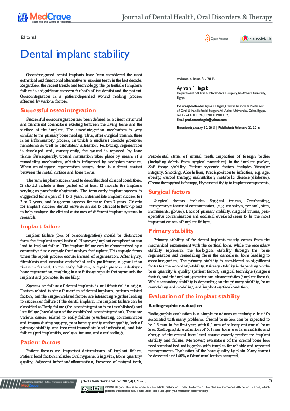(PDF) Dental Implant Stability | Dr. Ayman Hegab - Academia.edu