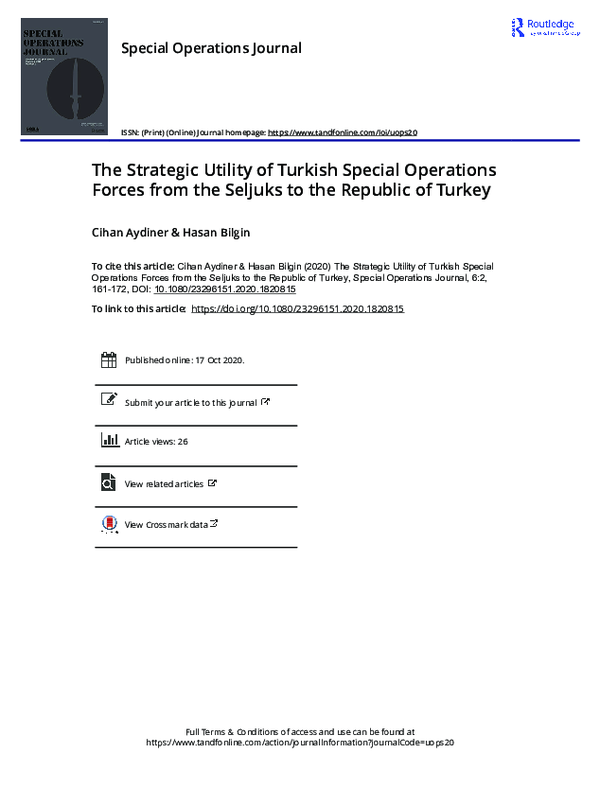 (PDF) The Strategic Utility of Turkish Special Operations Forces from ...