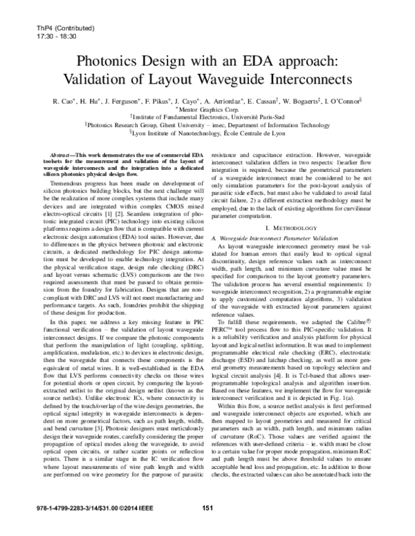 (PDF) Photonics design with an EDA approach: Validation of layout ...