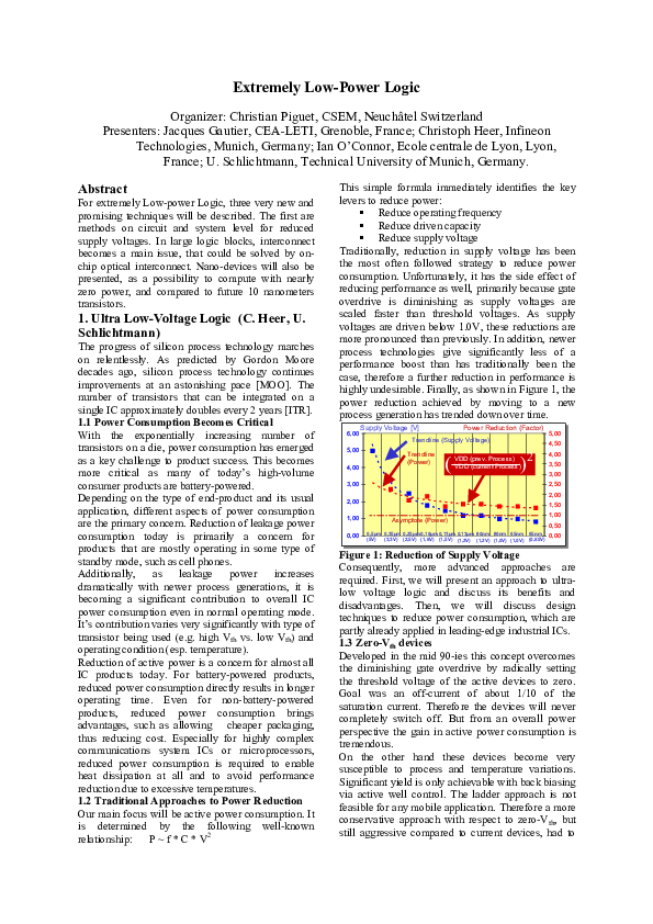 (PDF) Extremely low-power logic