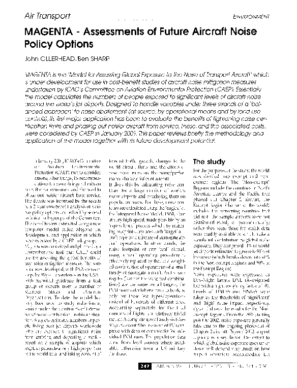 (PDF) MAGENTA - assessments of future aircraft noise policy options