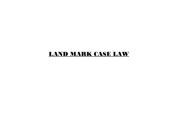 (PDF) LAND MARK CASE LAW