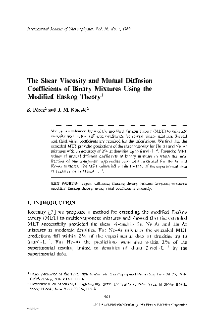 (PDF) The shear viscosity and mutual diffusion coefficients of binary mixtures using the ...