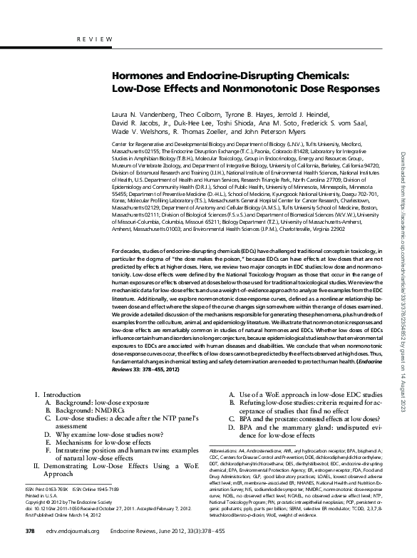 (PDF) Hormones and Endocrine-Disrupting Chemicals: Low-Dose Effects and ...