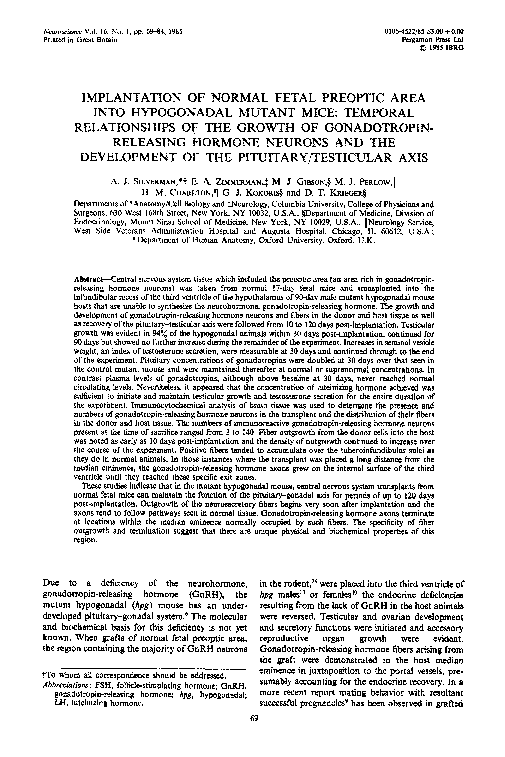 (PDF) Implantation of normal fetal preoptic area into hypogonadal ...