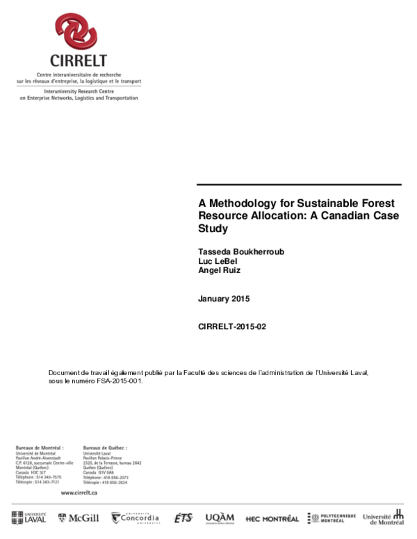 (PDF) A Methodology for Sustainable Forest Resource Allocation: A ...