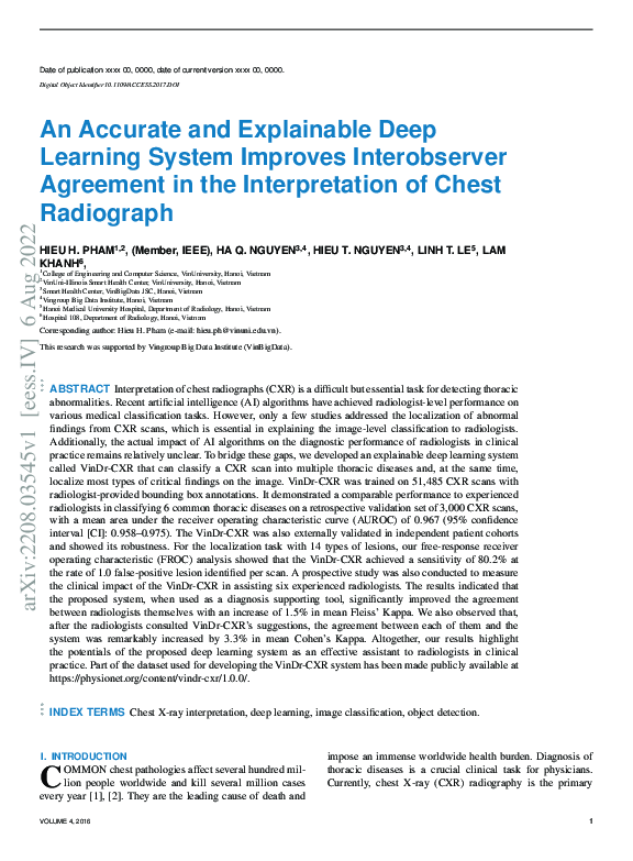 (PDF) An Accurate and Explainable Deep Learning System Improves Interobserver Agreement in the ...