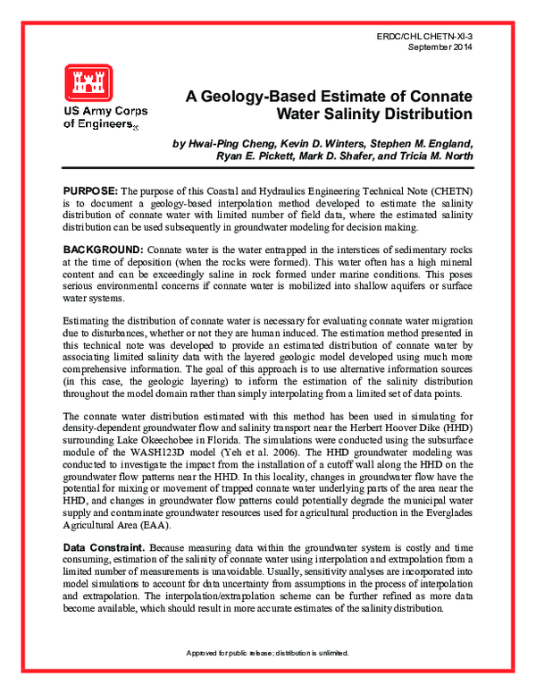 (PDF) A Geology-Based Estimate of Connate Water Salinity Distribution ...