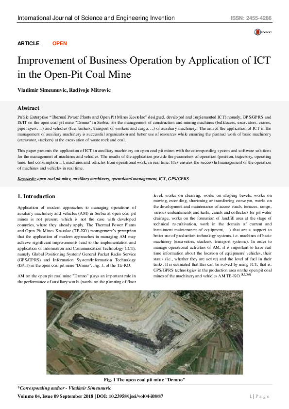 (PDF) Improvement of Auxiliary Mechanization Operations Management at ...