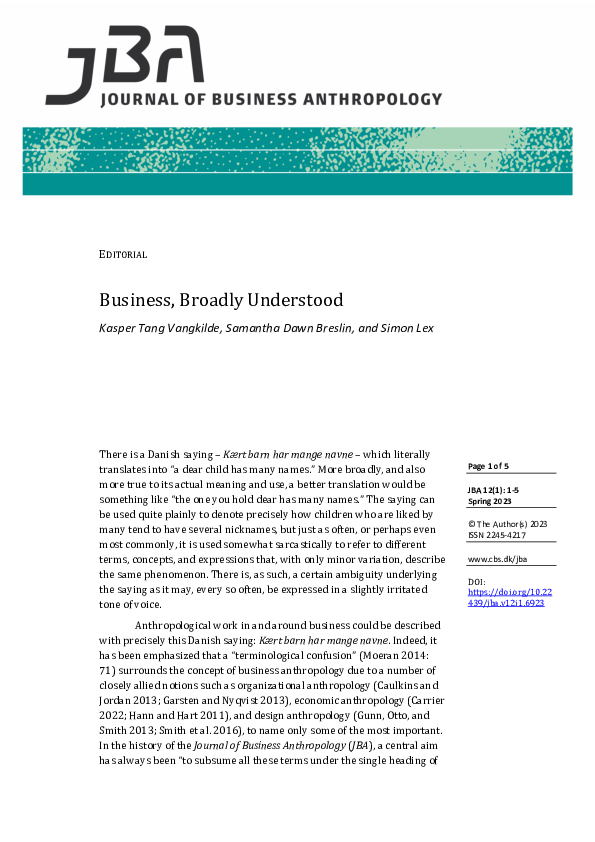 (PDF) Business, Broadly Understood