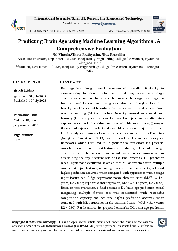 Pdf Predicting Brain Age Using Machine Learning Algorithms A