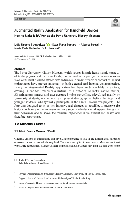 (PDF) Augmented Reality Application for Handheld Devices