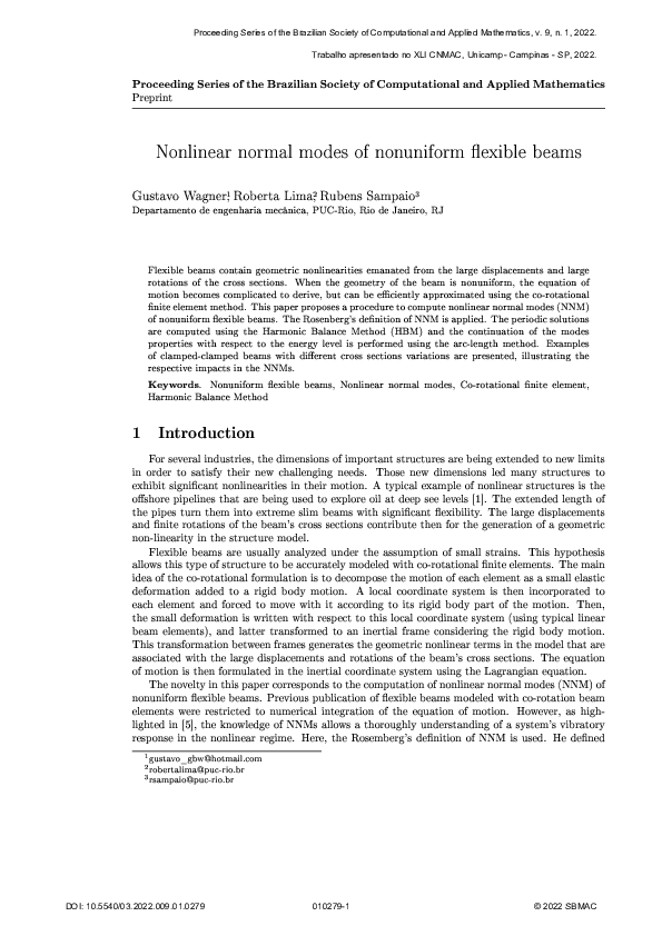 (PDF) Nonlinear normal modes of nonuniform exible beams