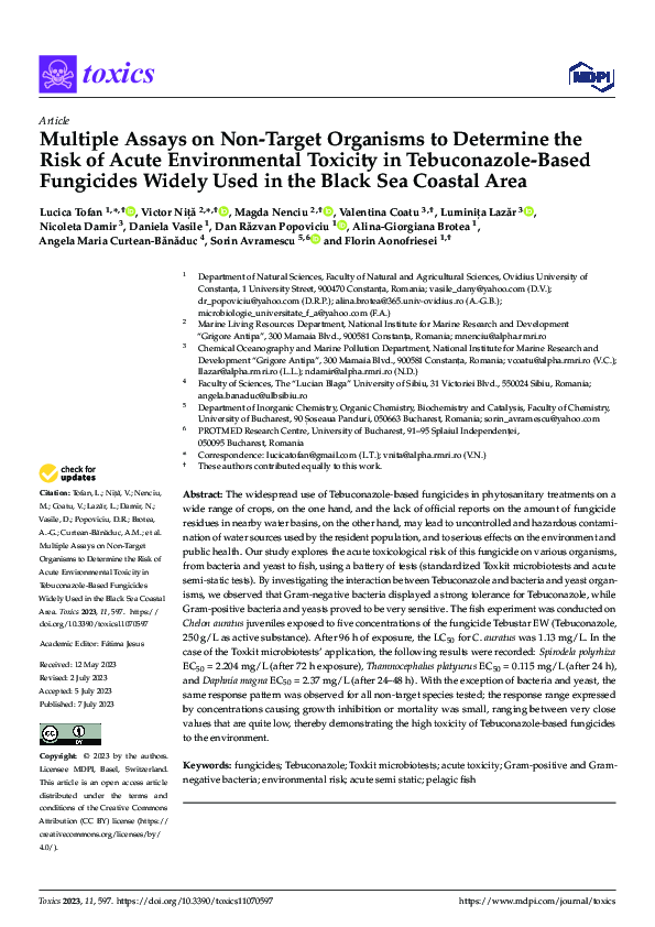 (PDF) Multiple Assays on Non-Target Organisms to Determine the Risk of ...