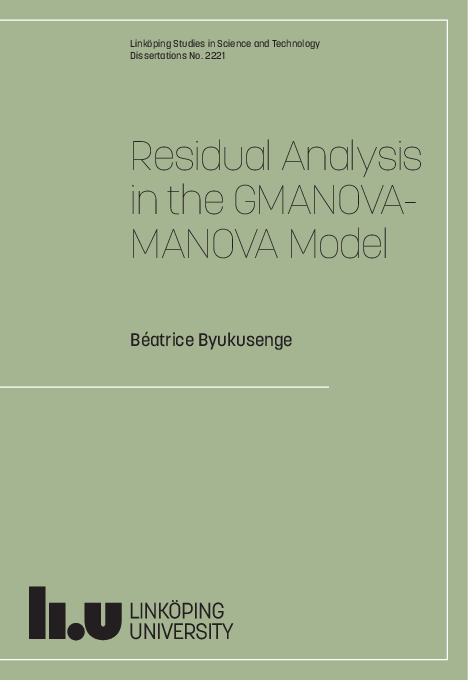 (PDF) Residual Analysis in the GMANOVA-MANOVA Model