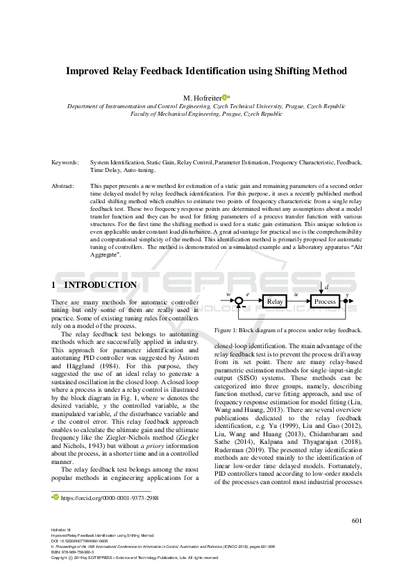 (PDF) Improved Relay Feedback Identification using Shifting Method