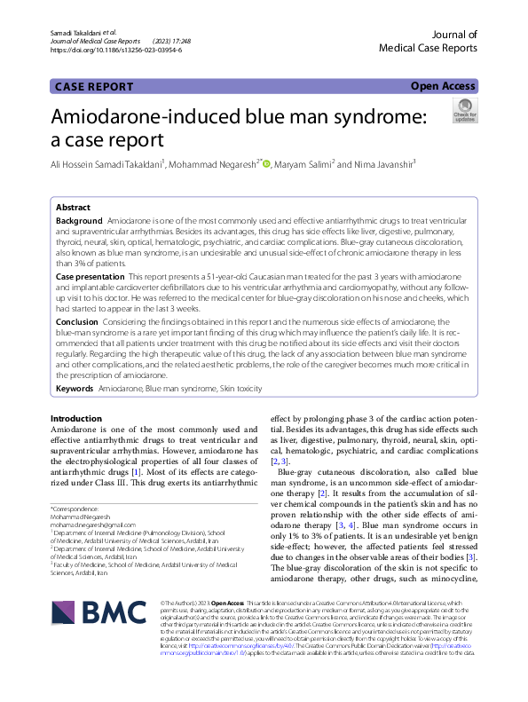 (PDF) Amiodarone-induced blue man syndrome: a case report