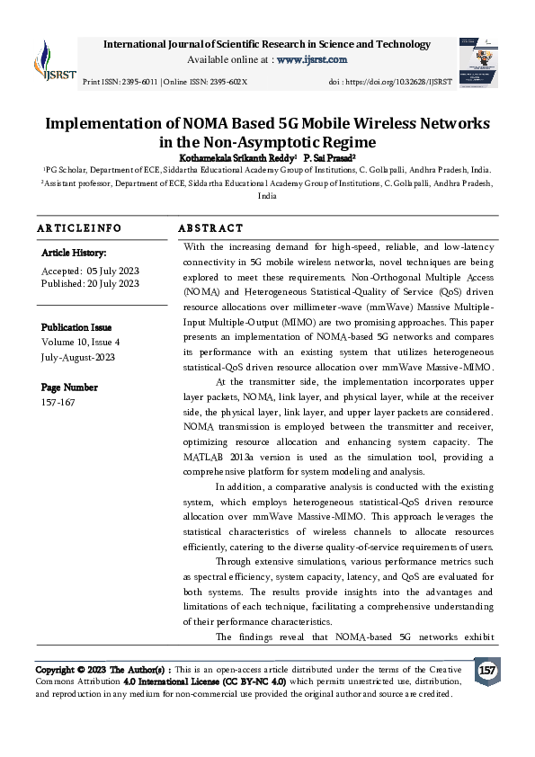 (PDF) Implementation of NOMA Based 5G Mobile Wireless Networks in the Non-Asymptotic Regime